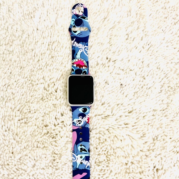 Disney | Accessories | 384mm Disney Stitch Apple Watch Silicone Band ...